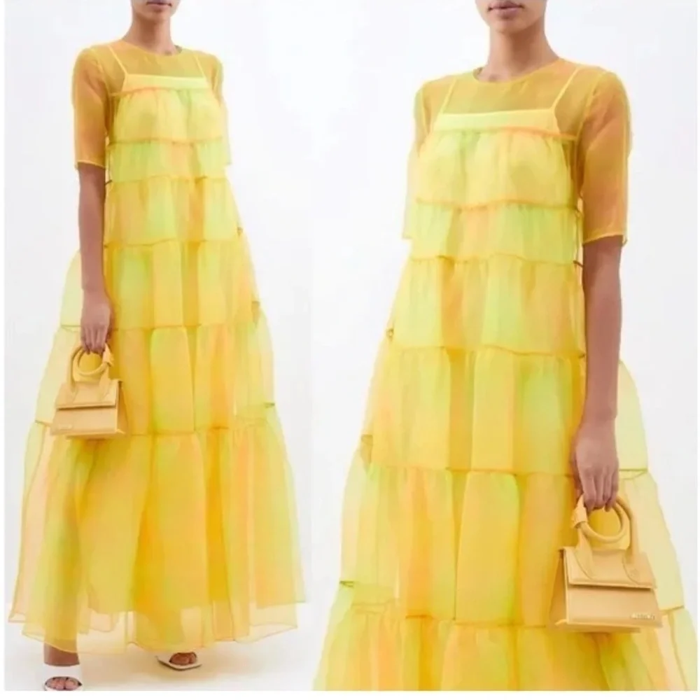 STAUD | Dresses | Staud Hyacinth Organza Maxi Dress Xs Yellow Sunray ...